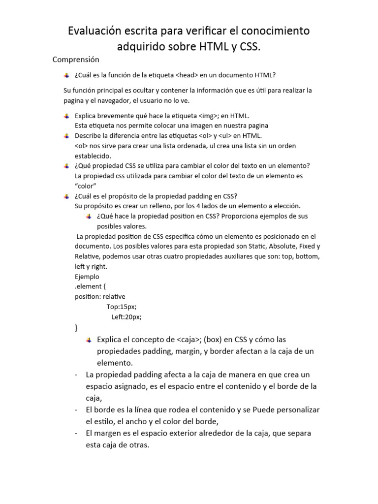 cuestionario html | PDF | HTML | Página web