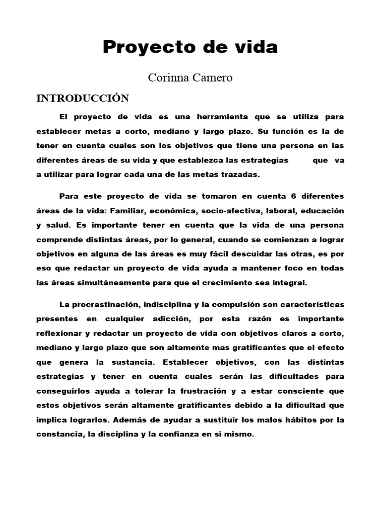 Proyecto de Vida | PDF