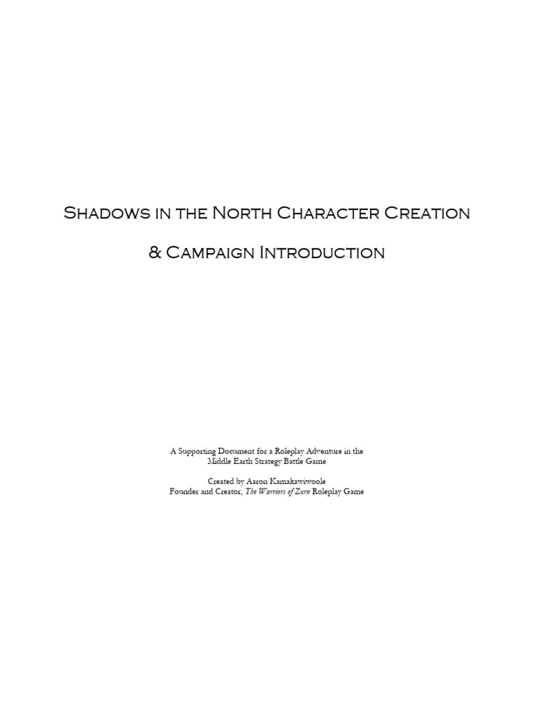 Shadows in The North Campaign Introduction (BW) | PDF | Elf (Dungeons ...