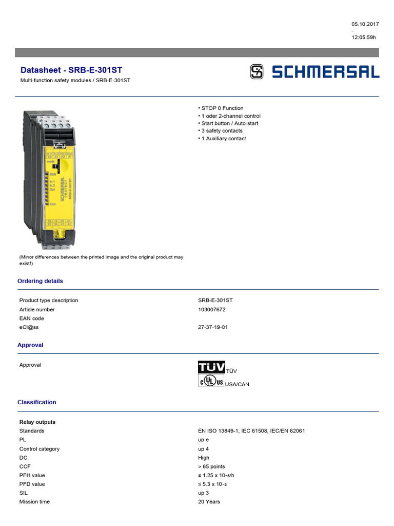 Datasheet - SRB-E-301ST: Ordering Details | PDF | Fuse (Electrical) | Relay