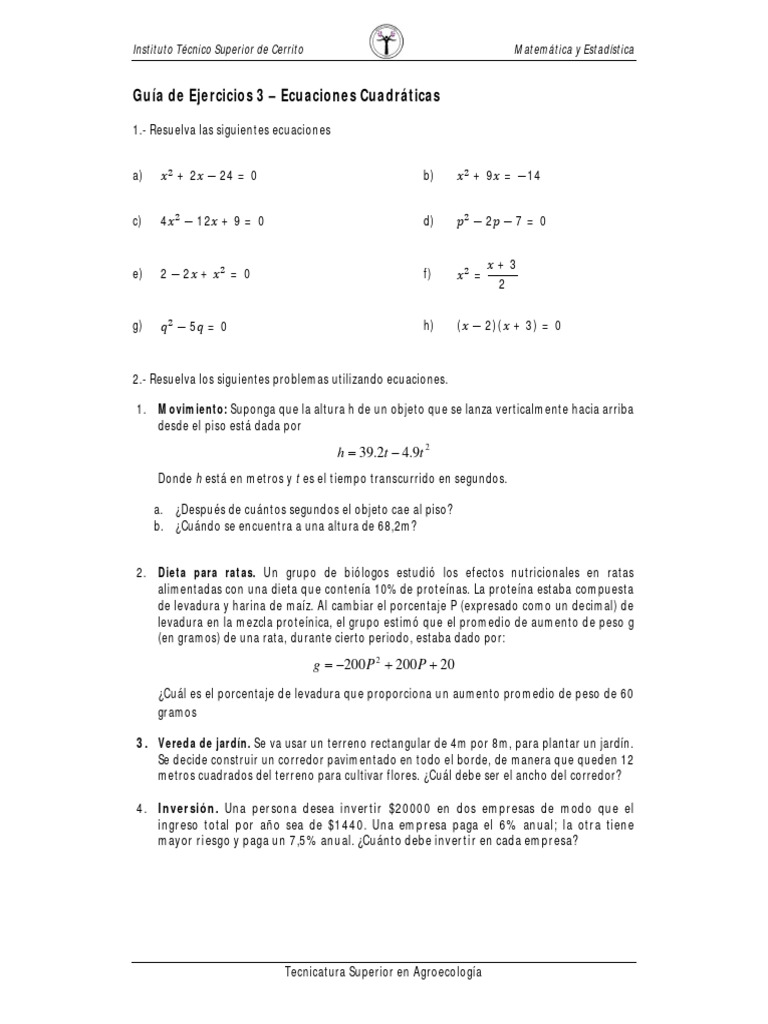 Guia Ejercicios 03 | PDF