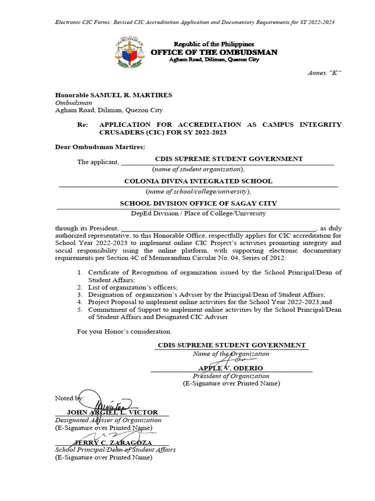 CDIS SSG - CIC-Application-for-Accreditation-and-Report-Format | PDF ...