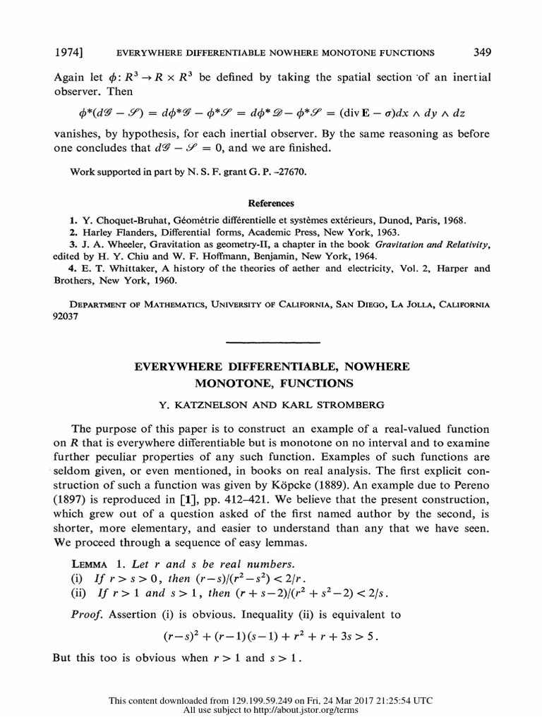 Katznelson, Stromberg Fonction | PDF | Mathematics | Science