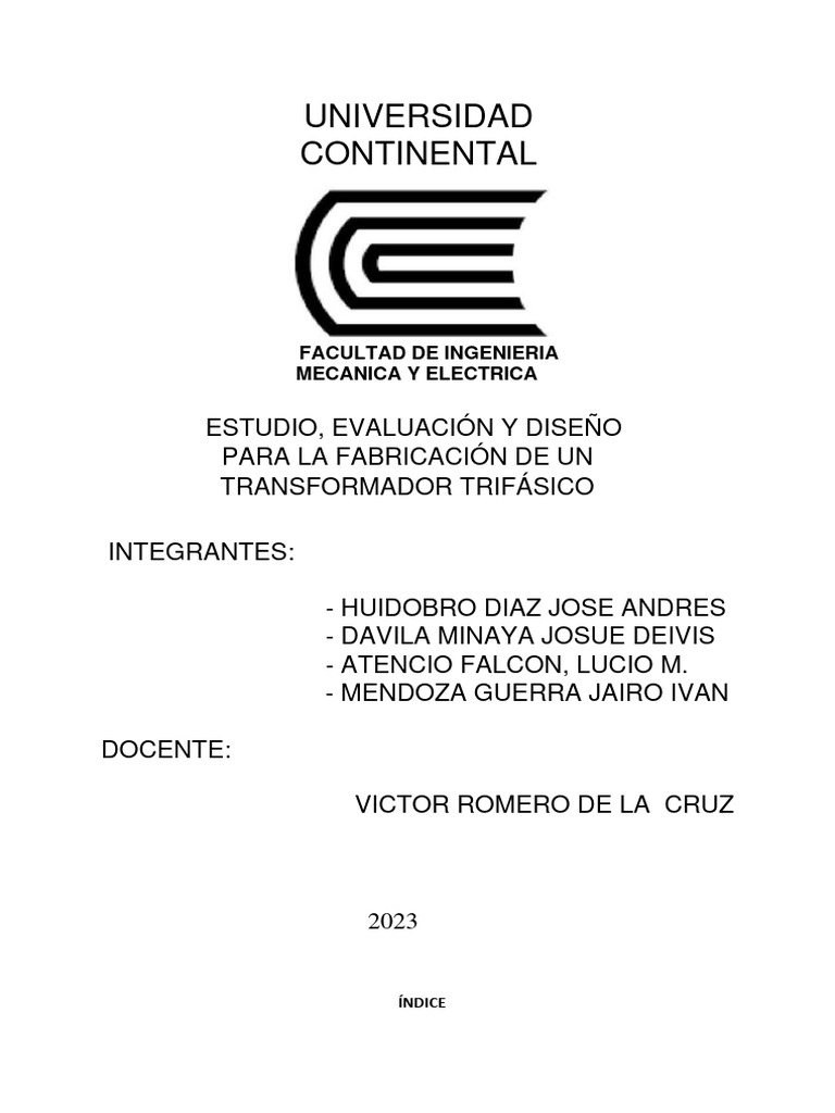 Proyecto Transformador Trifasico 2 (1) | PDF | Transformador | Inductor