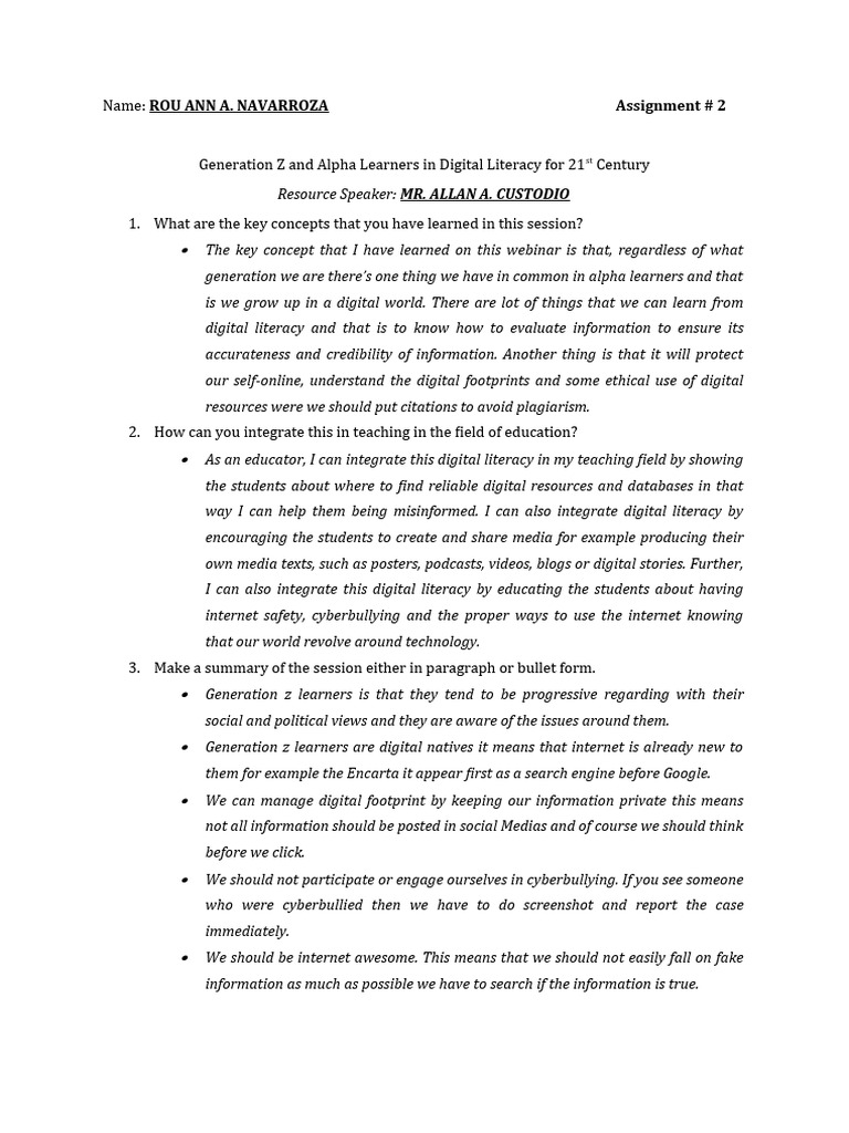 Generation Z and Alpha Learners in Digital Literacy For 21st Century ...