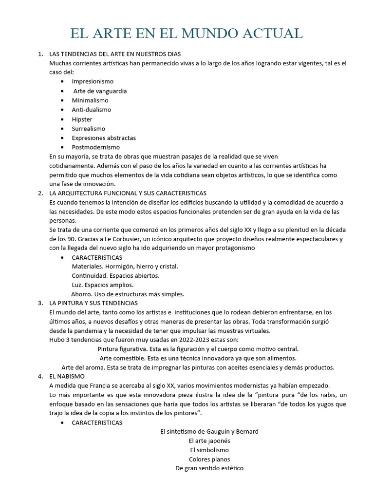El Arte en El Mundo Actual-1 | PDF | Arte | Clásicos