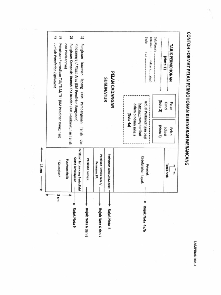 1.1 C Contoh Format Pelan Permohonan KM | PDF