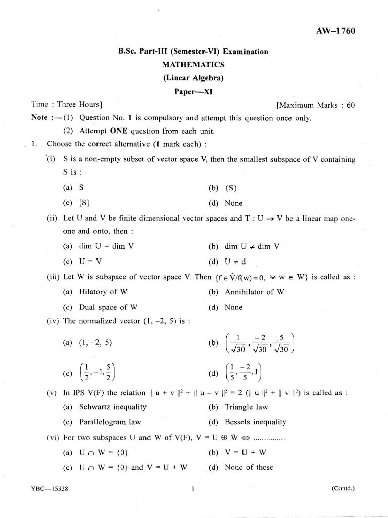 Mathematics Linear Algebra | PDF | Linear Subspace | Vector Space Mathematics Linear Algebra | PDF | Linear Subspace | Vector Space