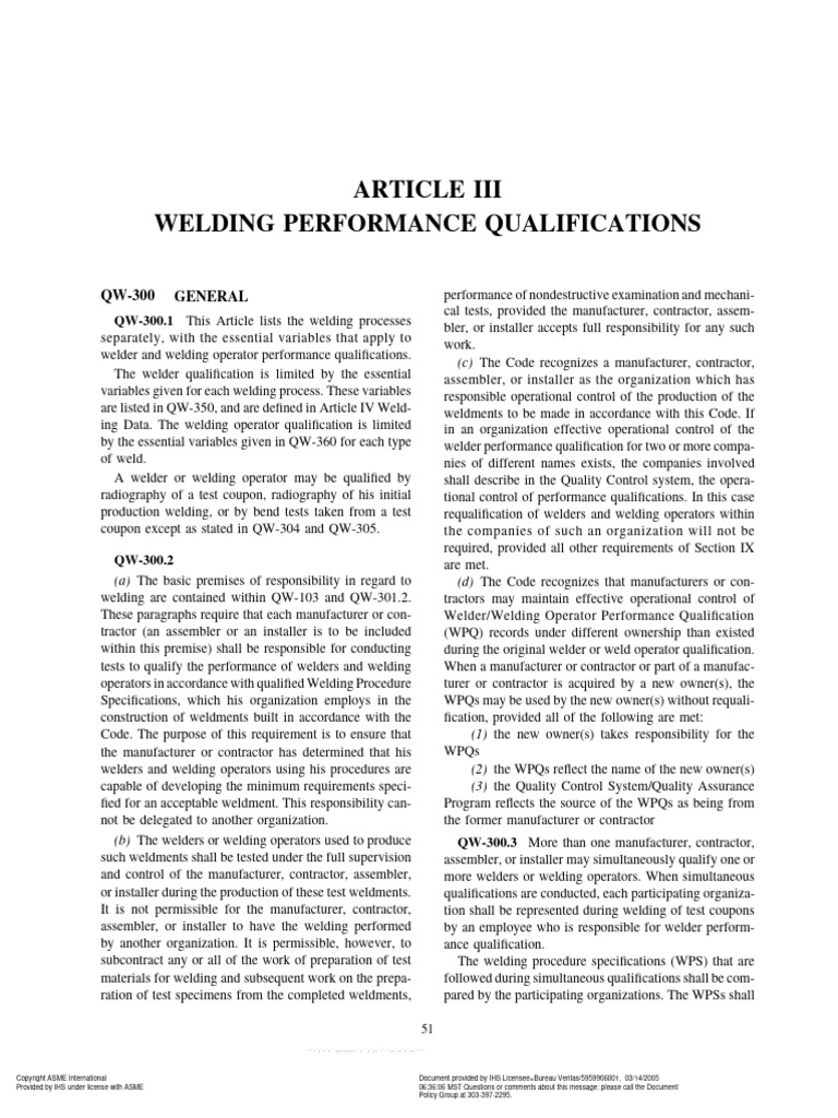 ASME IX-Article III | PDF | Welding | Construction