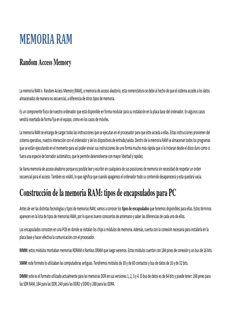 Memoria Ram | PDF