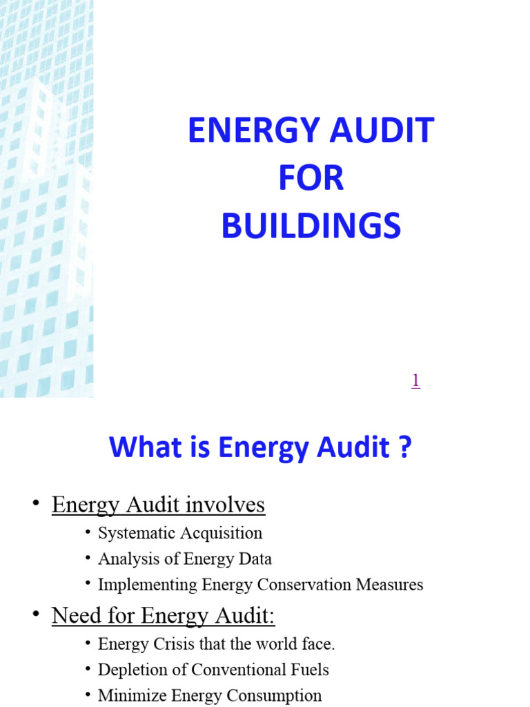 Energy Audit For Buildings | PDF
