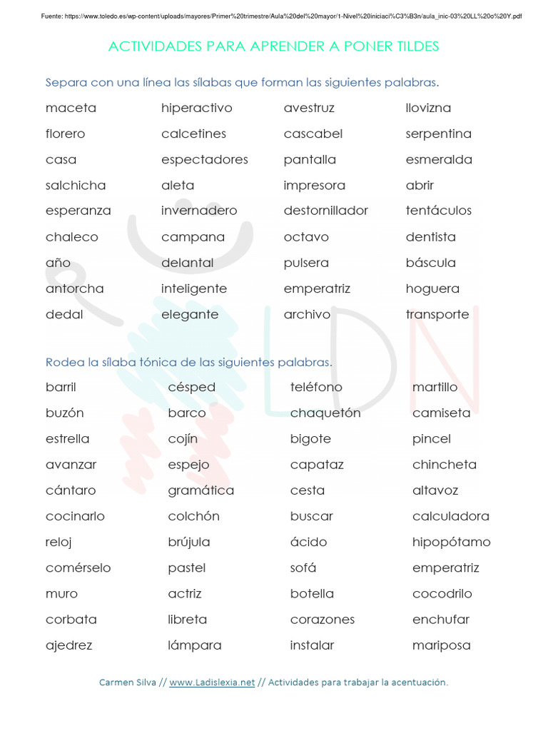 Ejercicios Acentos | PDF