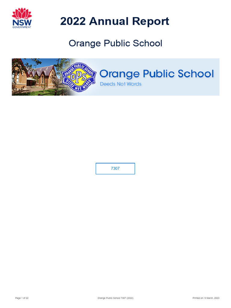 2022 Orange Public School Annual Report | PDF | Behavior Modification ...