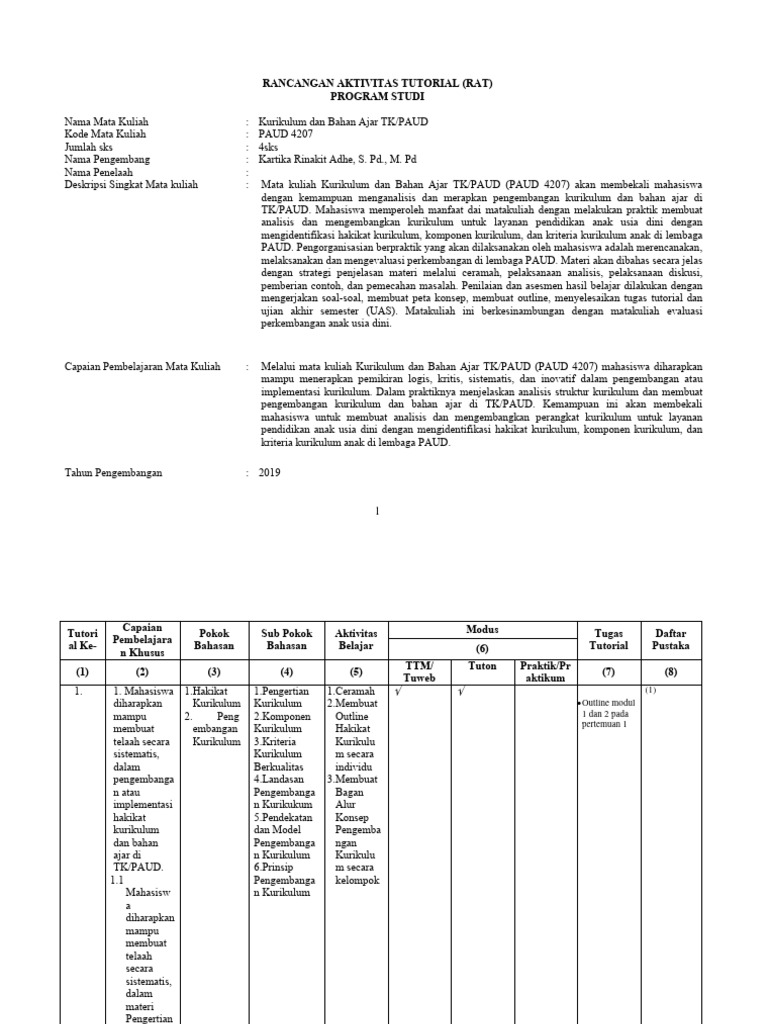 Rat Sat Paud4207 | PDF