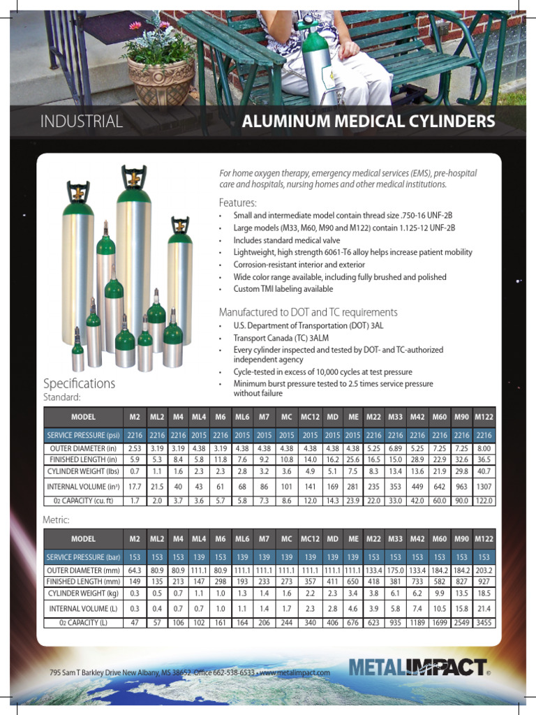 Metal Impact Aluminum Medical Cylinders | PDF | Equipment