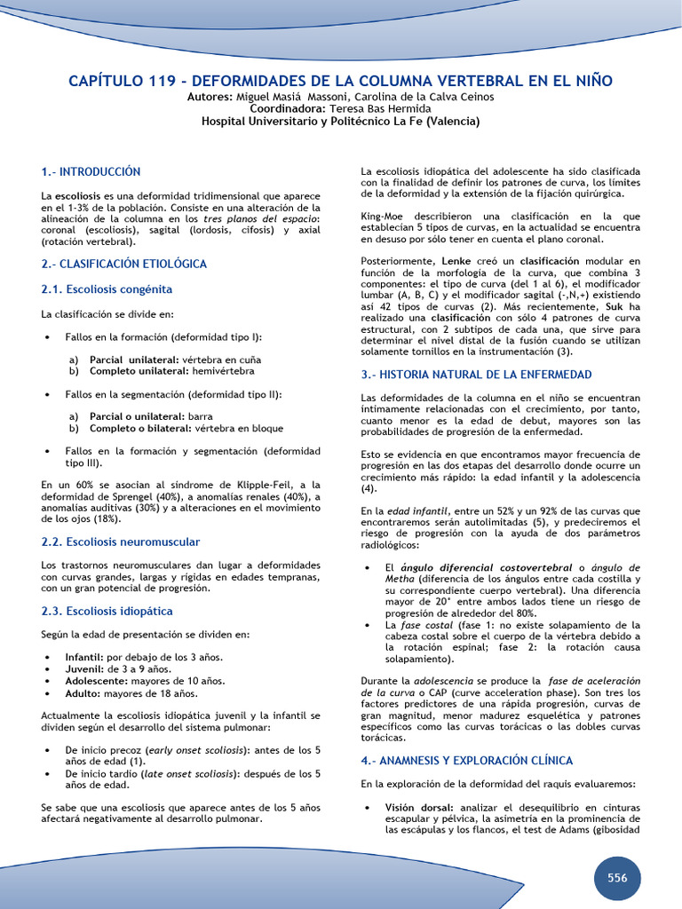 Capitulo 119 | PDF | Escoliosis | Sistema musculoesquelético