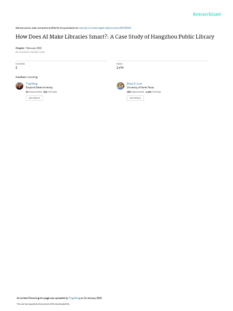 How Does AI Make Libraries Smart?: A Case Study of Hangzhou Public ...