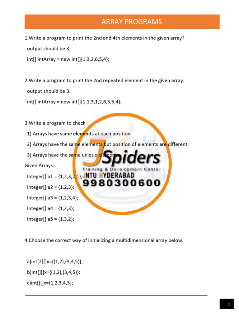 Array Programs | PDF
