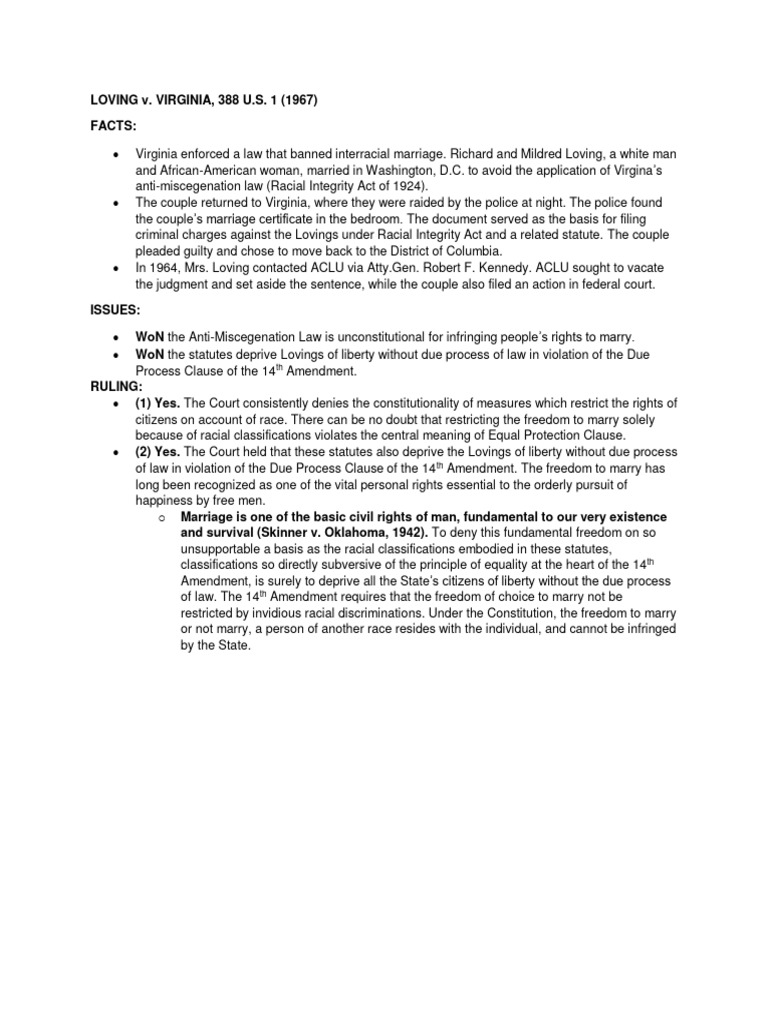 Case #6. Loving v. Virginia | PDF