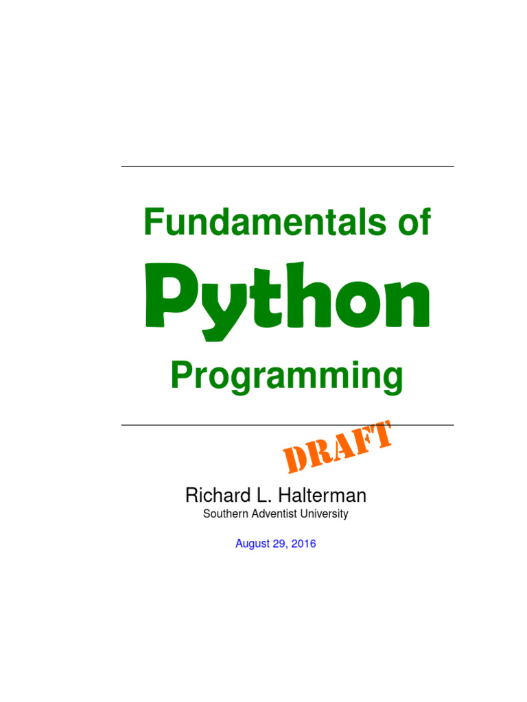 Fundamentals of Python Programming | Download Free PDF | Programming ... Fundamentals of Python Programming | Download Free PDF | Programming ...