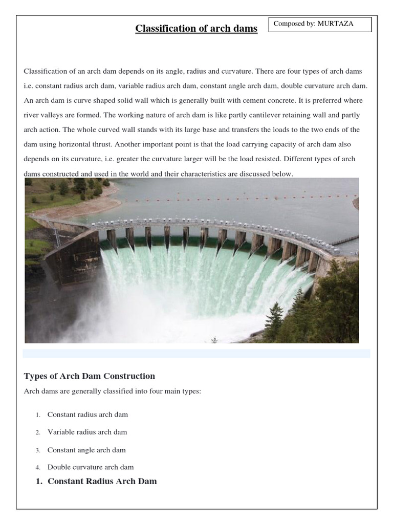 Classification of Arch Dams | PDF | Dam | Civil Engineering