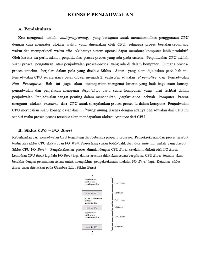 Panduan Penjadwalan CPU: Preemptive vs Non-Preemptive | PDF
