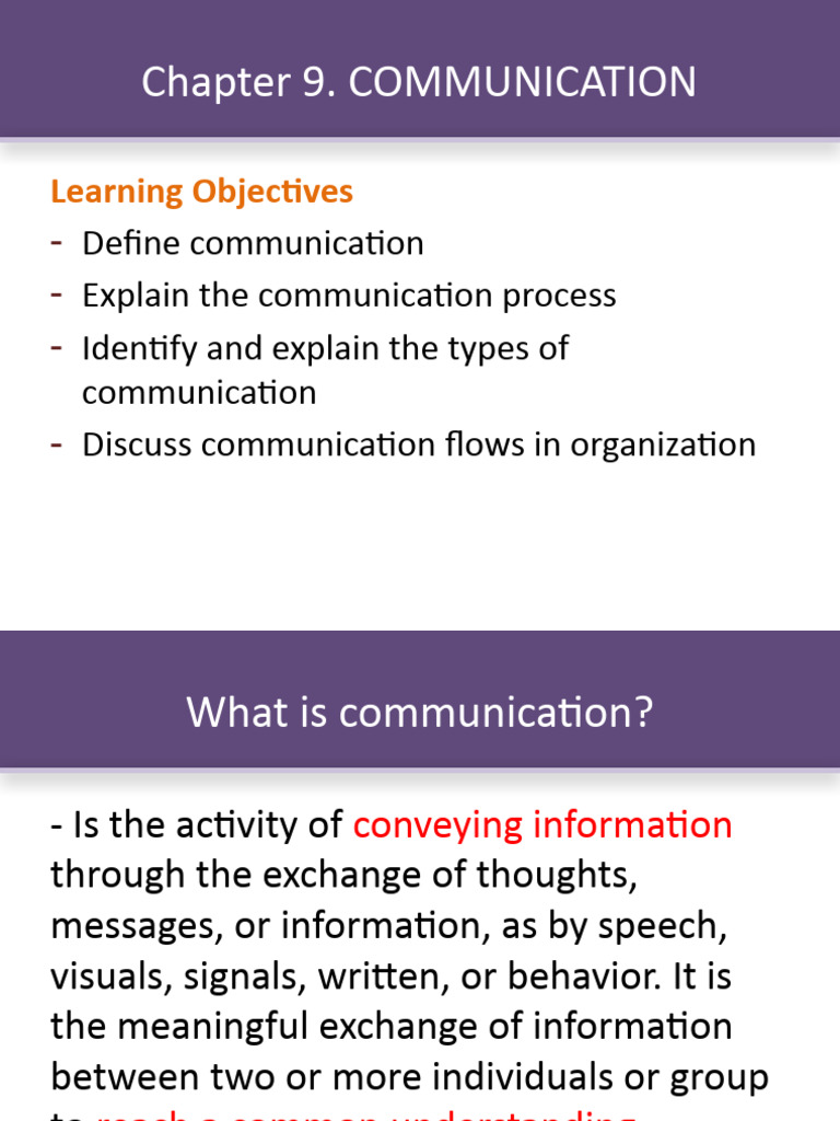 Chapter 9 - Communication | Download Free PDF | Communication | Information