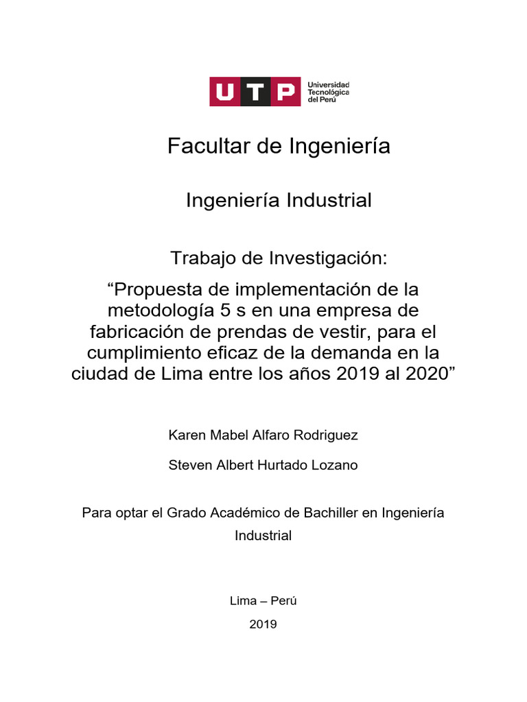 Implementación de 5S en Fábrica de Ropa | PDF | Calidad (comercial ...