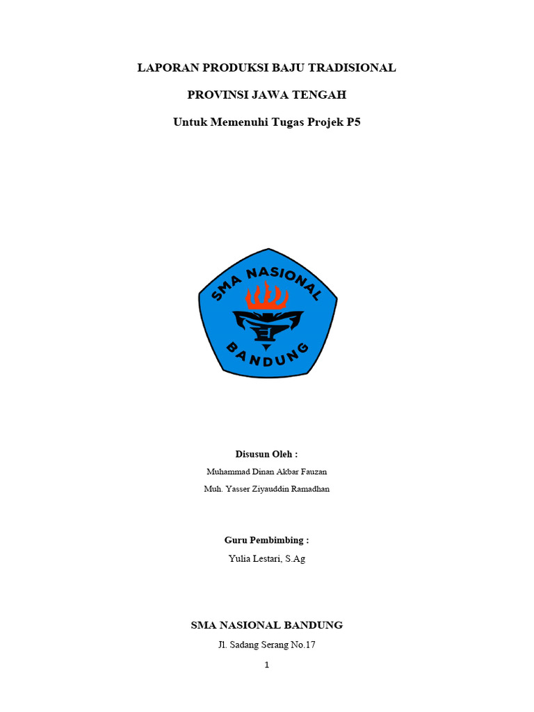 Laporan Projek P5 Fix | PDF