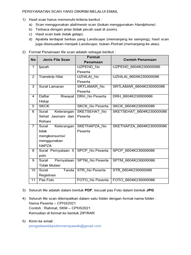 Contoh Penamaan File Hasil Scan | PDF