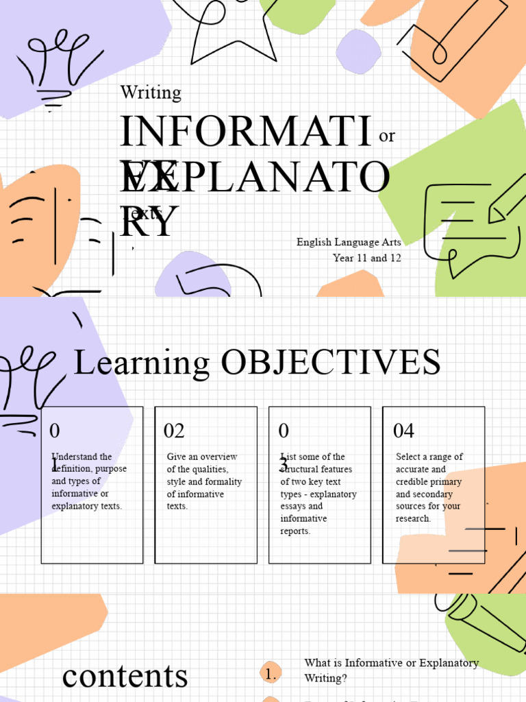 Writing Informative or Explanatory Texts English Presentation in ...
