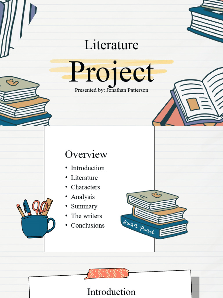 White Illustrative Creative Literature Project Presentation | PDF
