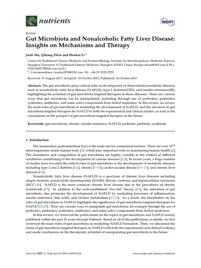 Gut Microbes and NAFALD | PDF | Science & Mathematics