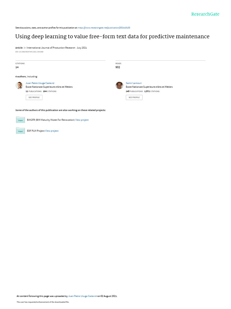 Using Deep Learning To Value Free-Form Text Data For Predictive Maintenance | PDF | Machine ...