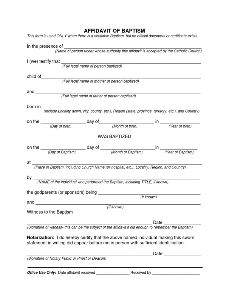 Affidavit of Baptism | PDF | Affidavit | Baptism Affidavit of Baptism | PDF | Affidavit | Baptism