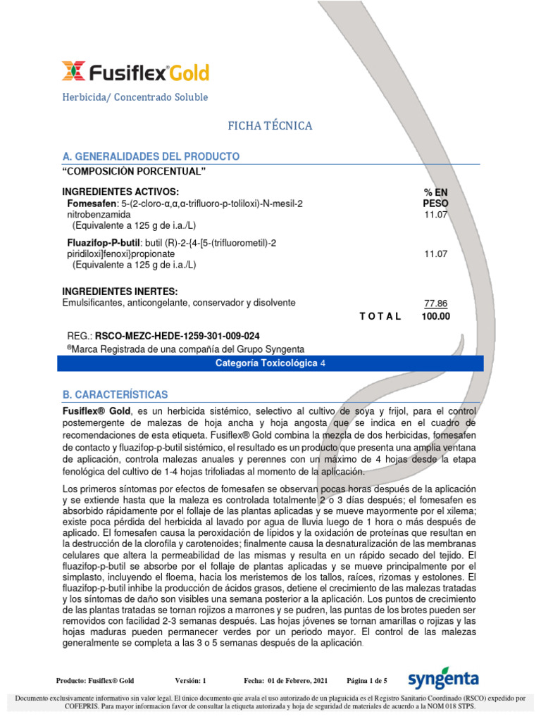 Fichatecnica Fusiflex Gold | PDF | Residuos | Agua