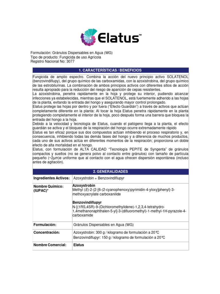 Elatus Ficha Tecnica Sep 22 | PDF