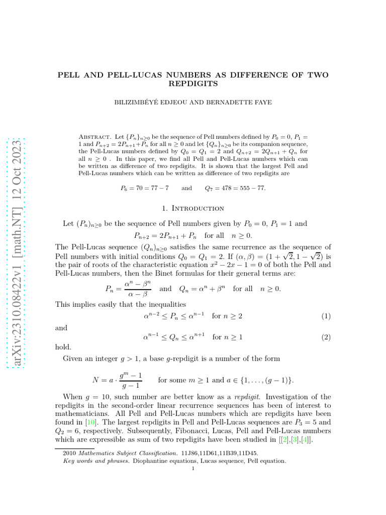 2310 08422 | PDF | Number Theory | Elementary Mathematics