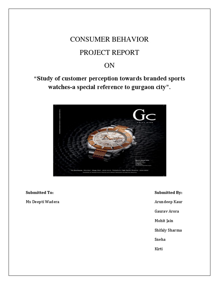 Consumer Behavior Project Report ON | PDF | Survey Methodology ...