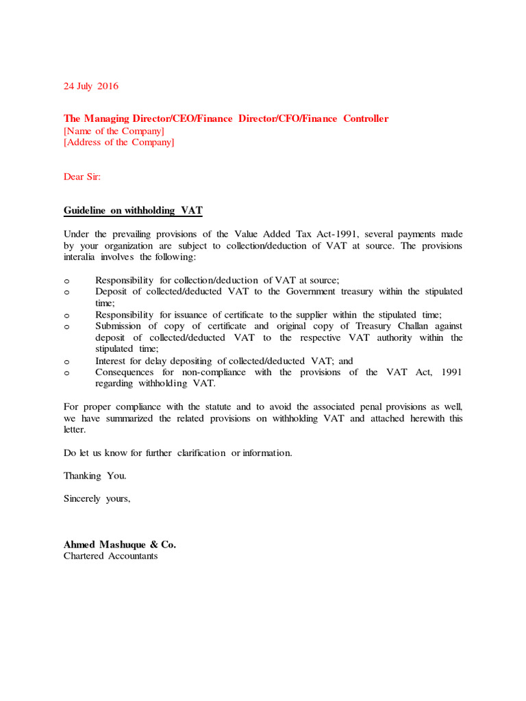 Withholding VAT Guideline 2016-2017 | PDF | Value Added Tax | Invoice