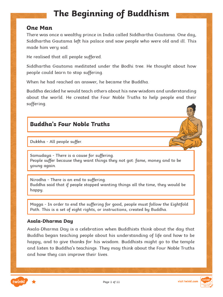 Origins of Buddhism & Four Noble Truths | PDF | Four Noble Truths ...