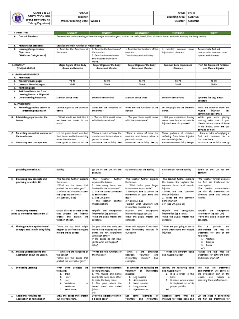 DLL Science Quarter 2 Week 1-9 | PDF | Heart | Learning