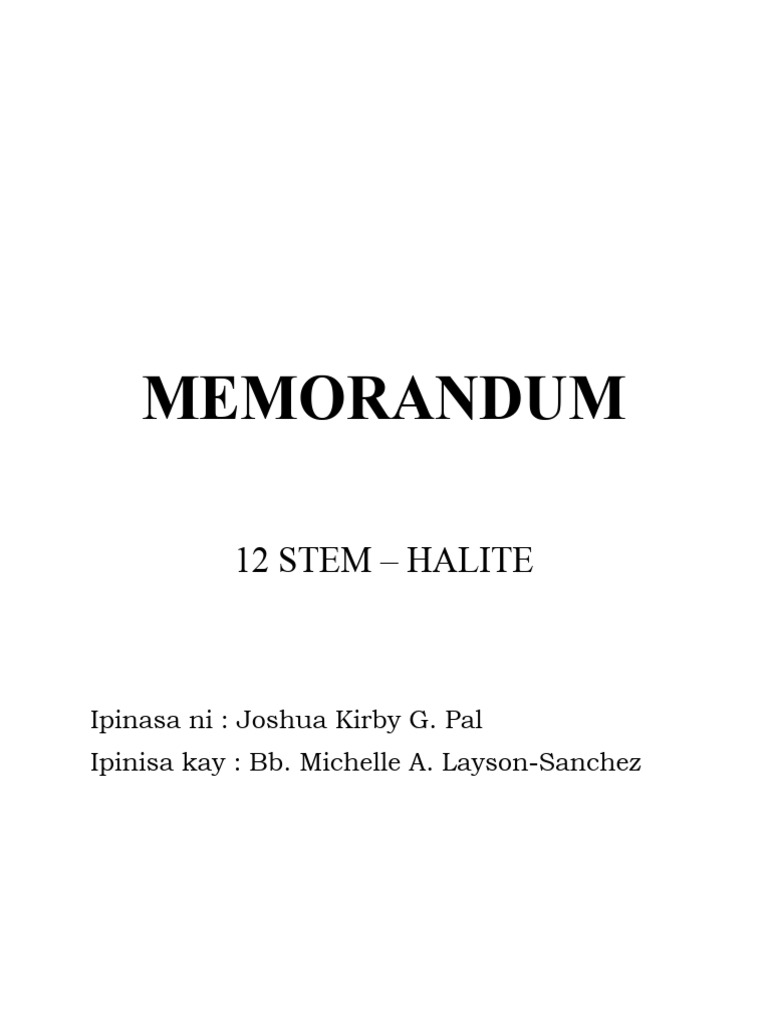 MEMORANDUM | PDF