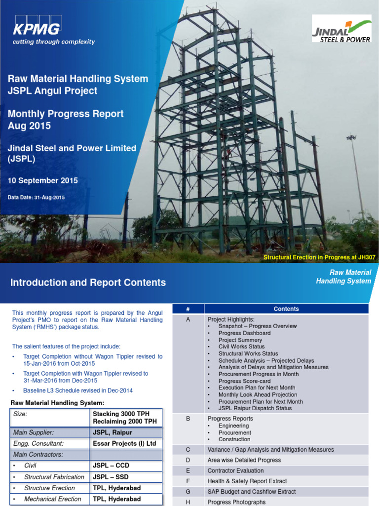 RMHS Monthly Progress Report - Aug 2015 | PDF