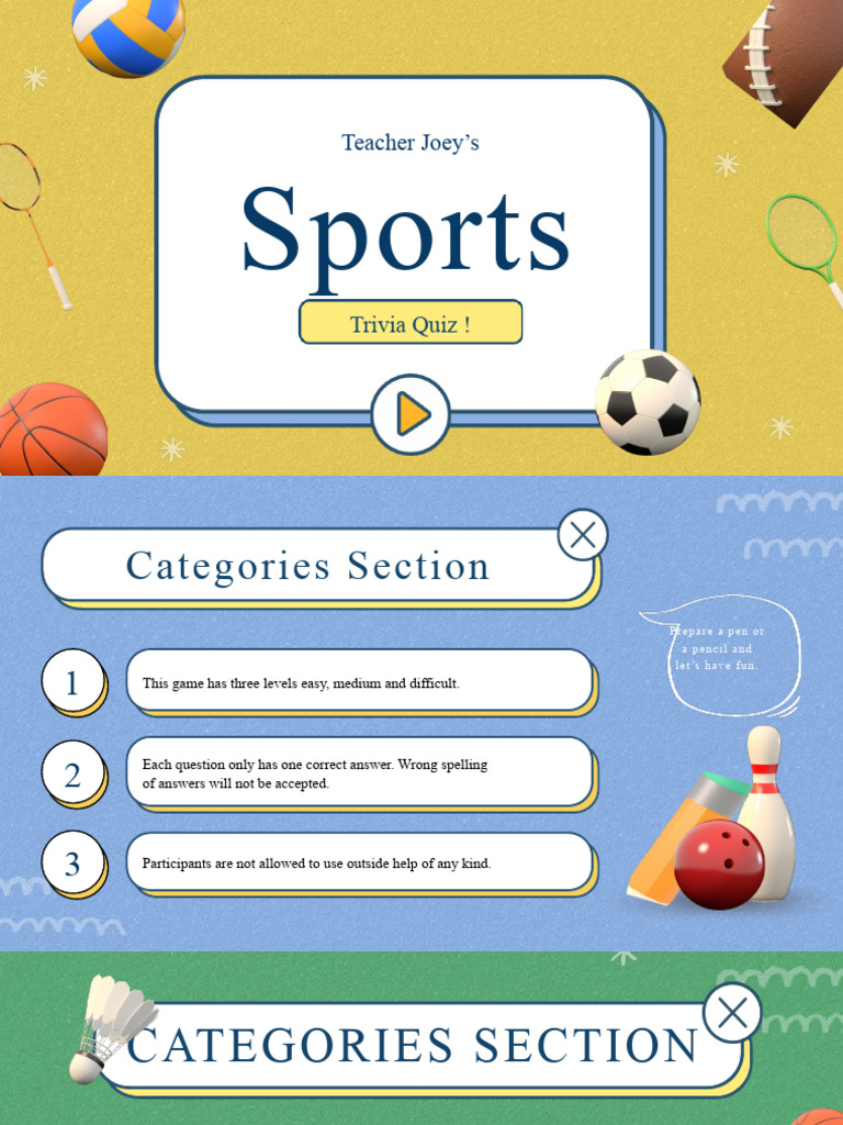 Sport trivia quiz slide presentation | PDF