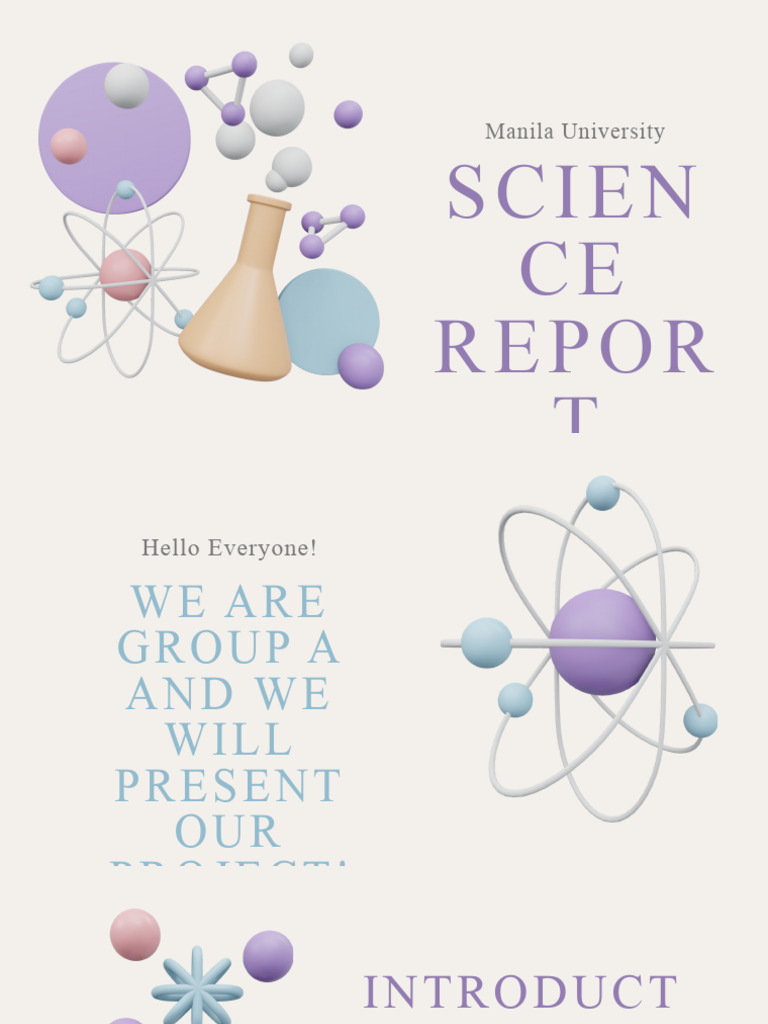 Pastel Purple and Blue 3D Illustration STEM Science Education ...