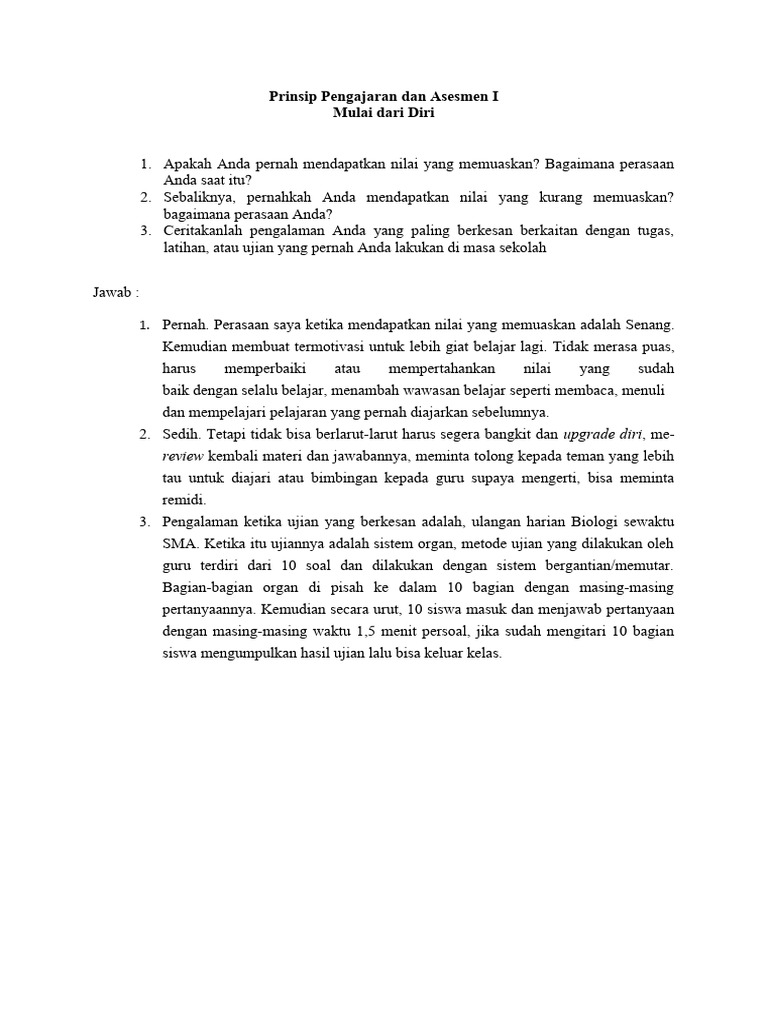 Mulai Dari Diri - T2 PPA | PDF