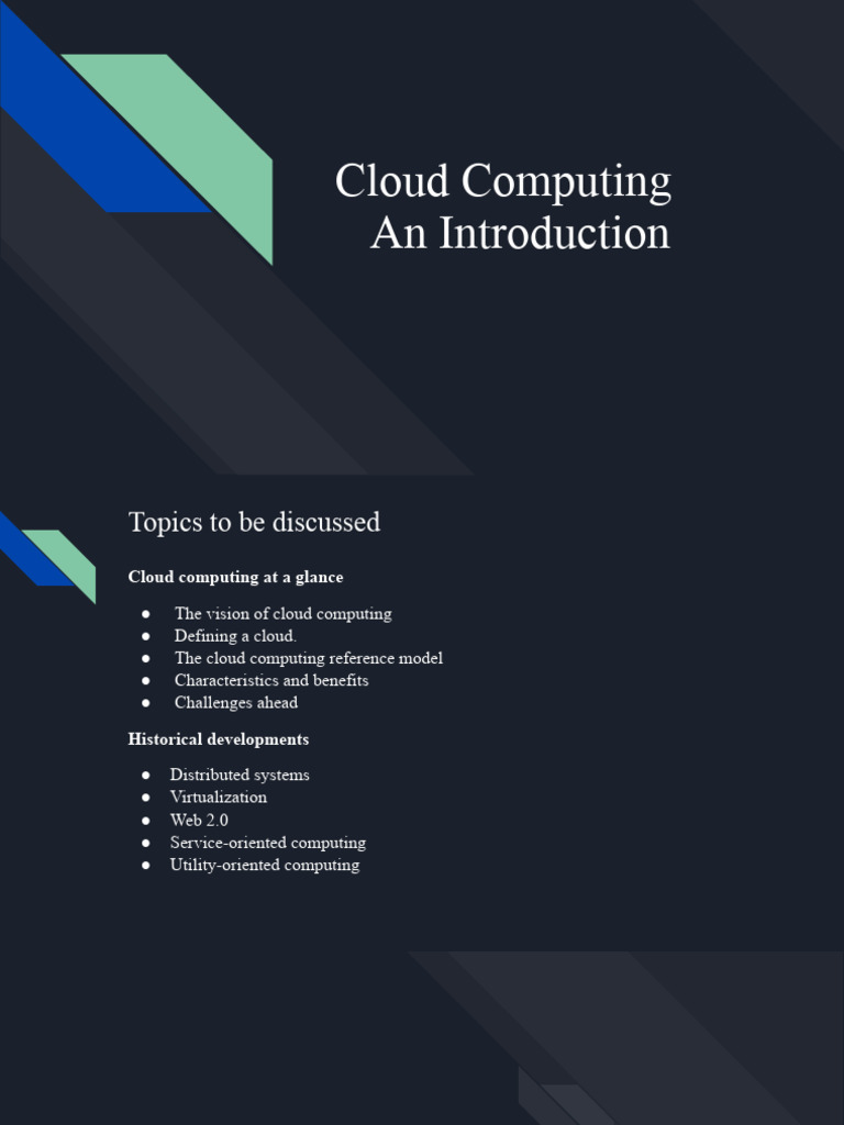 Cloud Computing An Introduction | PDF | Cloud Computing | Software As A ...