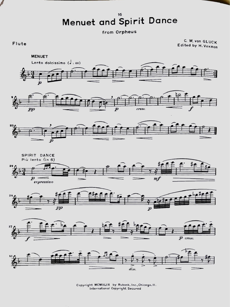 Gluck Minuet and Spirit Dance | PDF