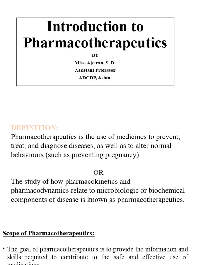 Introduction To Pharmacotherapeutics | PDF | Evidence Based Medicine | Therapy
